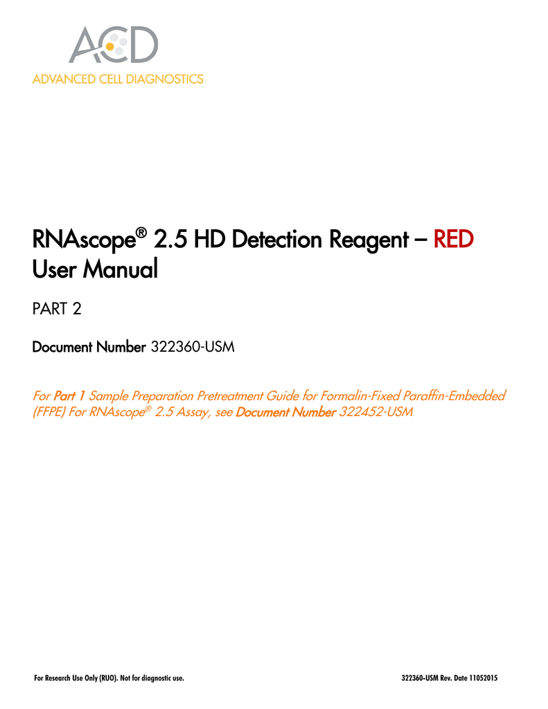 RNAscope® 2.5 HD Detection Reagent – RED User Manual | Manualzz