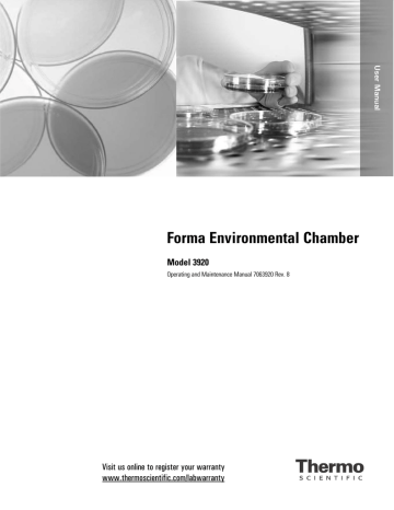 Thermo Scientific Environmental Chamber 3920 User Manual | Manualzz