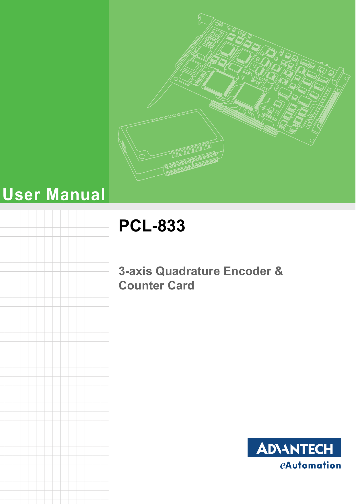 Advantech PCL-833 3-axis Quadrature Encoder and 2-ch Counter ISA Card User's manual | Manualzz
