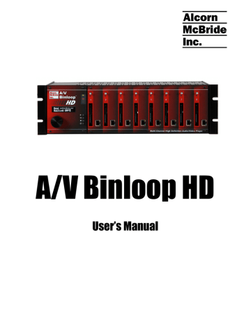 Alcorn Mcbride Digital Binloop HD User manual | Manualzz