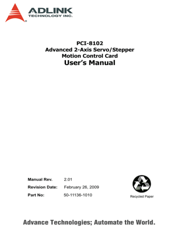 ADLINK Technology PCI-8102 User manual | Manualzz