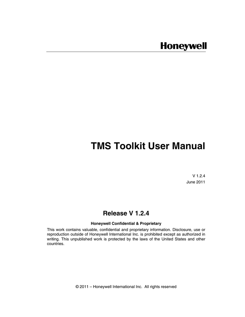Honeywell TMS Toolkit User Manual | Manualzz
