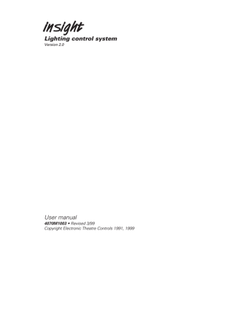 ETC Insight 2.0 User Manual | Manualzz