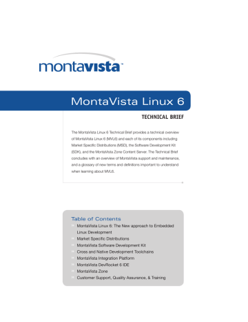 MontaVista Linux 6 Technical Brief | Manualzz