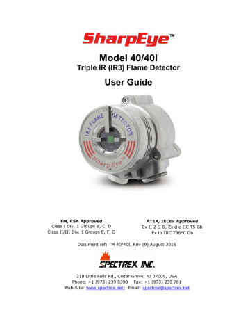 SharpEye 40/40I Triple IR Flame Detector User Guide | Manualzz