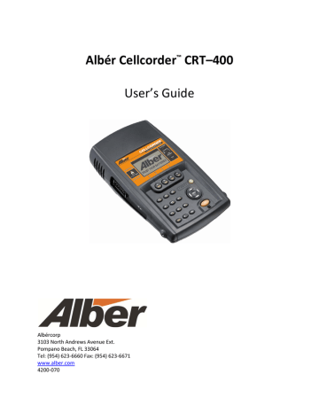 Battery Tester Cellcorder CRT-400 User's Guide | Manualzz