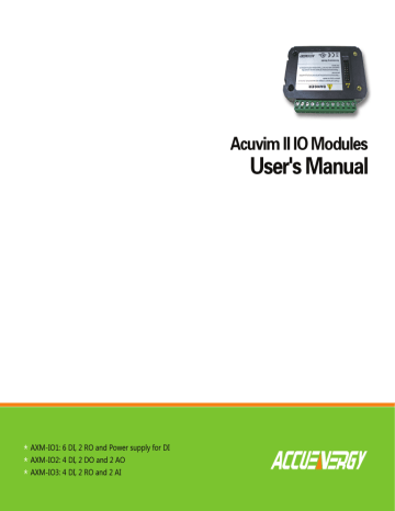 AccuEnergy Acuvim II AXM-IO1 User manual | Manualzz