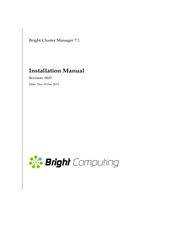 Bright Computing Cluster Manager 7.1 Installation Manual | Manualzz