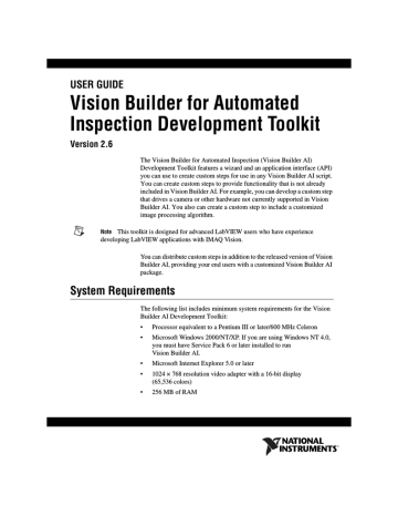Vision Builder for Automated Inspection 2.6 User Guide | Manualzz