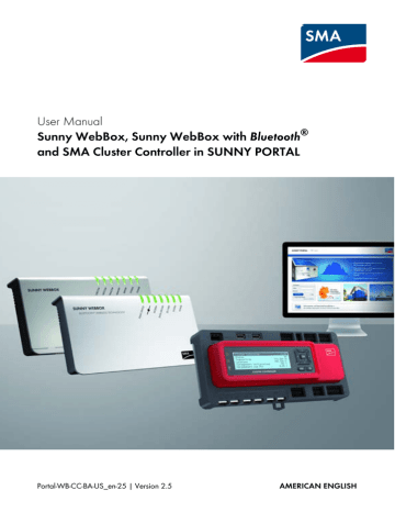 SMA Sunny WebBox, Sunny WebBox with Bluetooth, SMA Cluster Controller ...