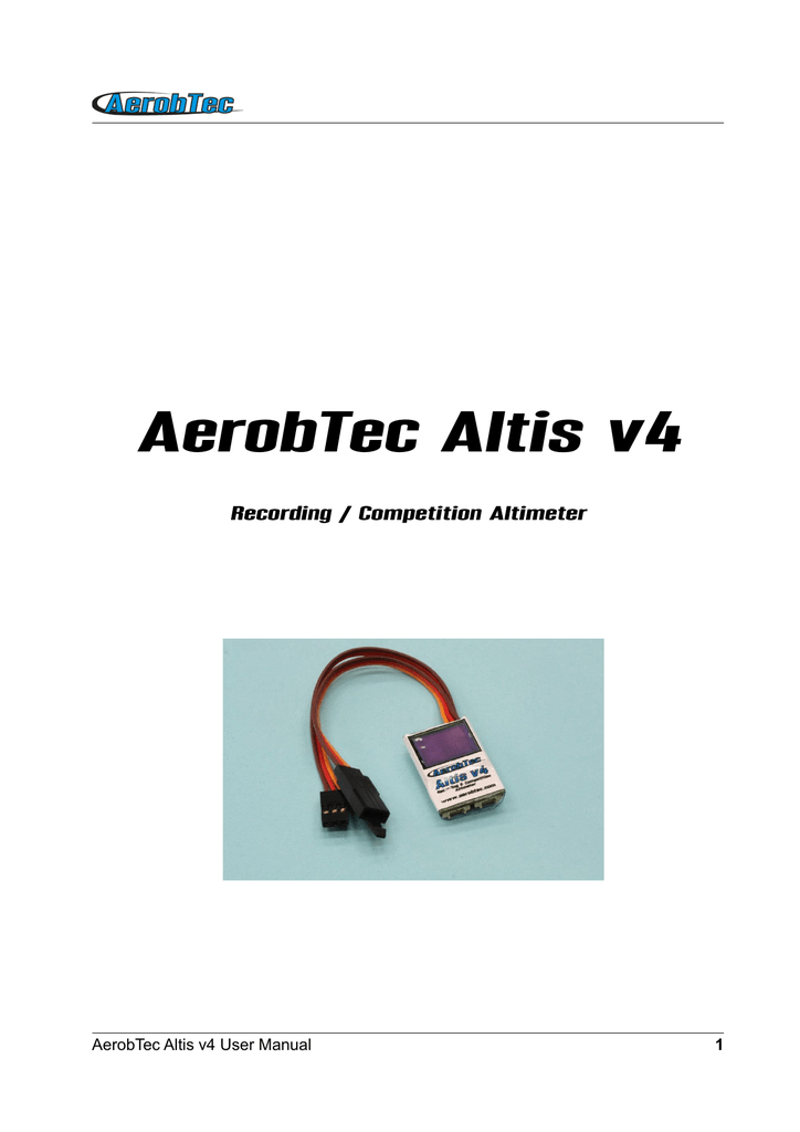 AerobTec Altis v4 User manual | Manualzz