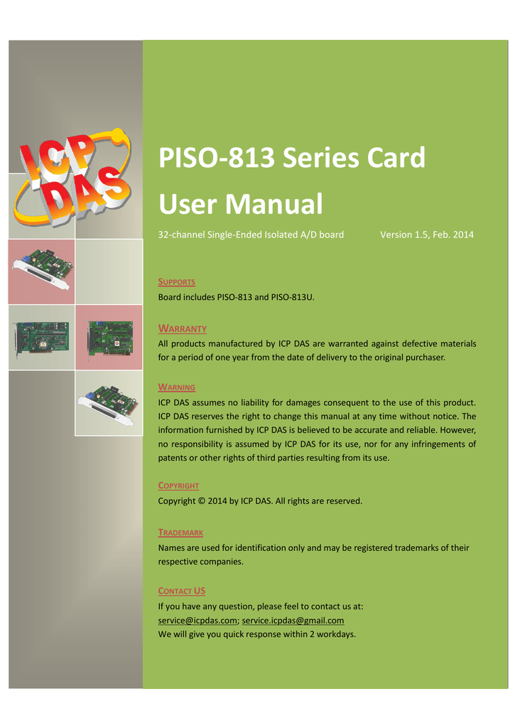 ICP PISO-813U-S User Manual | Manualzz