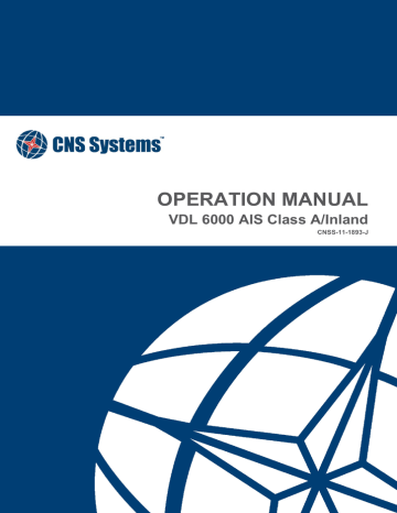 VDL 6000 Class A/Inland AIS Transponder Operation Manual | Manualzz