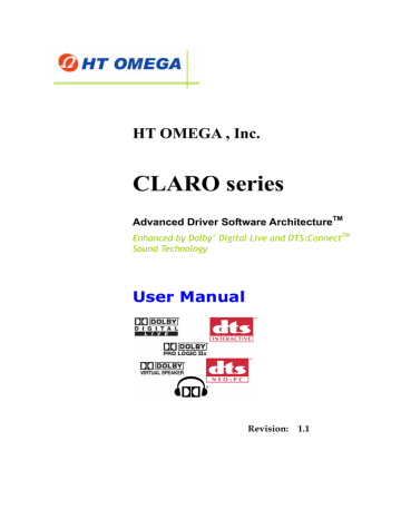 HT OMEGA CLARO series User Manual | Manualzz