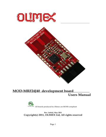 Olimex MOD-MRF24J40 User Manual | Manualzz