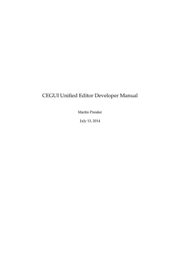 CEGUI Unified Editor - Developer Manual