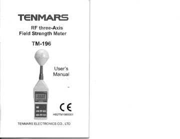 RF Field Strength Meter TM-196 User's Manual | Manualzz