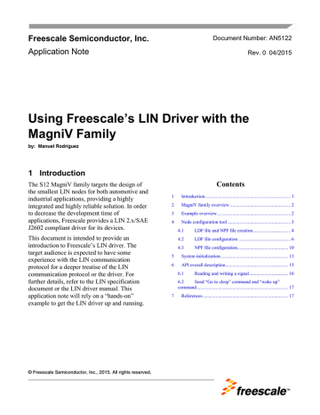 Freescale LIN Driver MagniV Application Note | Manualzz