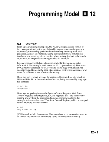 ADSP-2100 Family User`s Manual, Programming Model | Manualzz