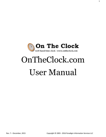 OnTheClock Time Clock User Manual | Manualzz