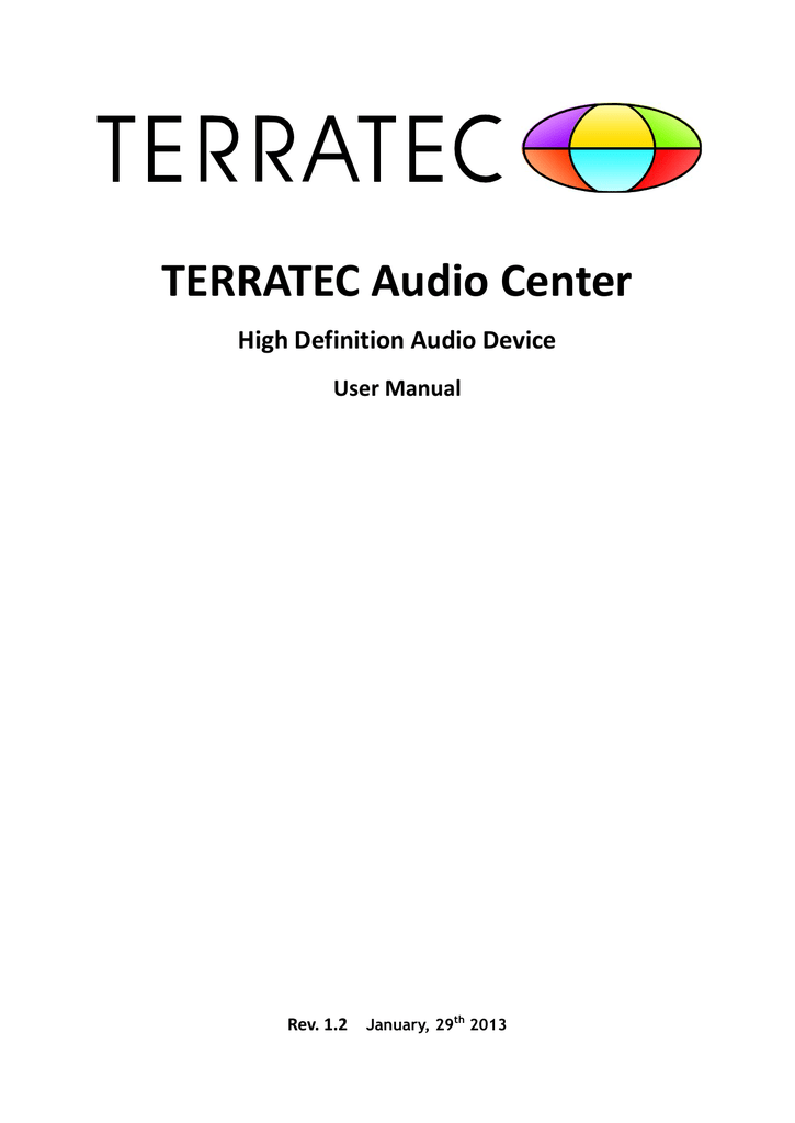 Terratec Audio Center User manual | Manualzz