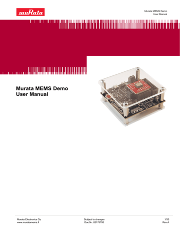 Murata MEMS Demo User Manual | Manualzz