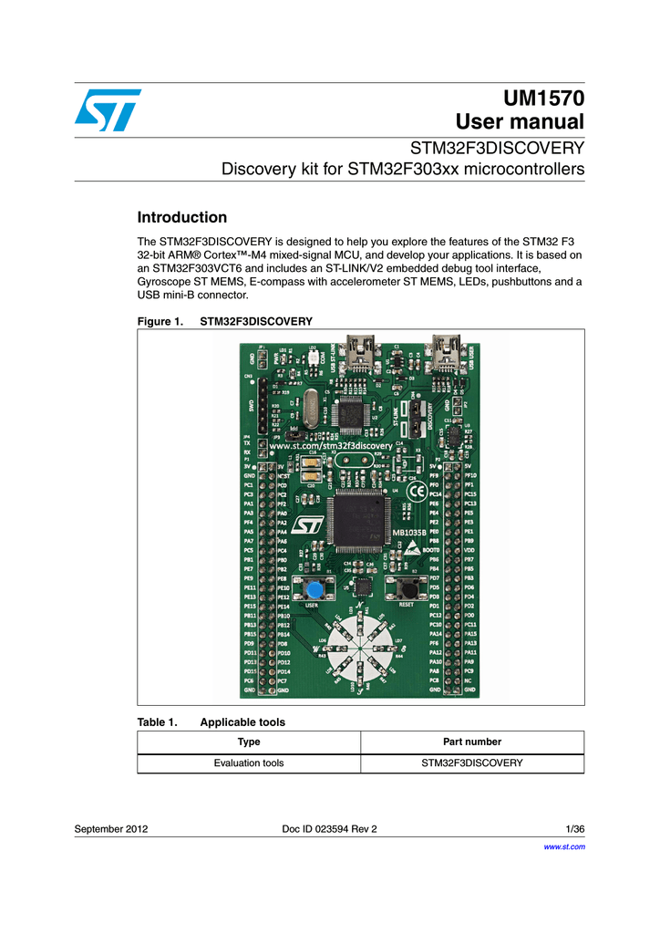 STM32F3DISCOVERY User Manual | Manualzz