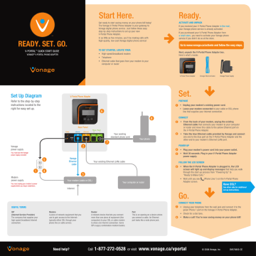 Vonage V-Portal Phone Adapter Quick Start Guide | Manualzz