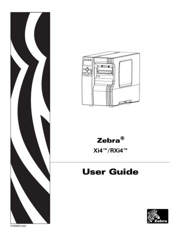 Zebra Xi4 110Xi4, R110Xi4, 140Xi4, 170Xi4, and 220Xi4 User Guide | Manualzz
