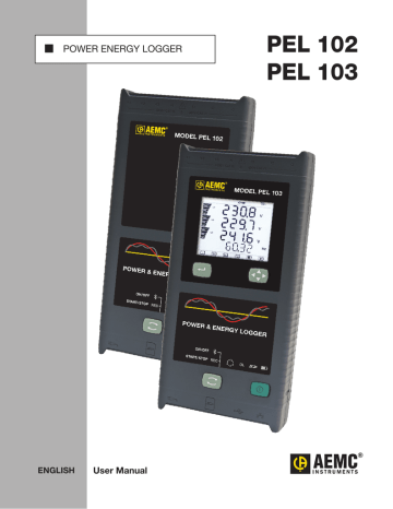 AEMC PEL 102 & 103 Power Energy Logger User Manual | Manualzz