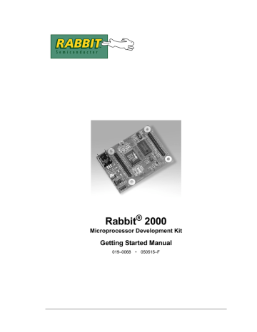 Digi Rabbit 2000 Microprocessor Getting Started | Manualzz