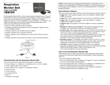 Vernier Respiration Monitor Belt Manual | Manualzz