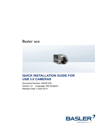 Basler ace USB 3.0 Cameras Quick Installation Guide | Manualzz