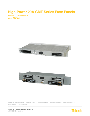 Telect High-Power 20A GMT Series Fuse Panels User Manual | Manualzz