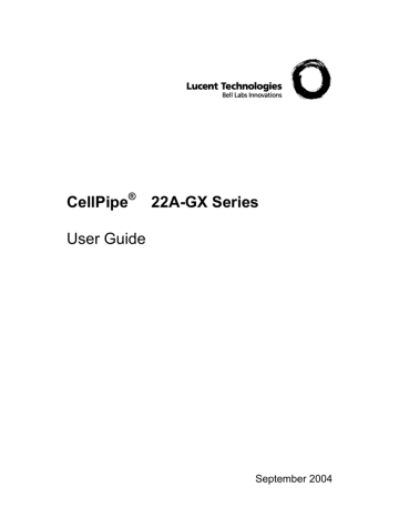 Lucent Technologies CellPipe 22A-GX User manual | Manualzz