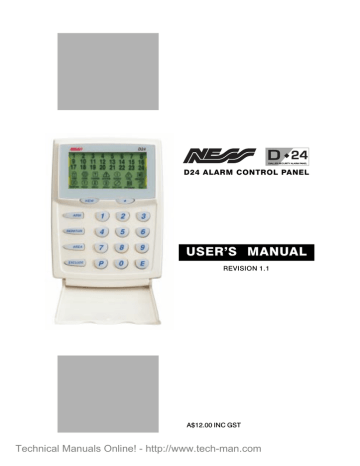 Ness D24 Alarm Control Panel User’s Manual | Manualzz