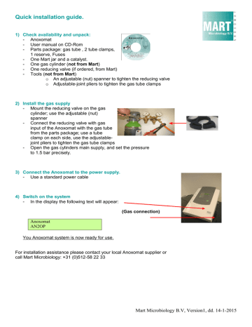 Anoxomat AN2OP Quick Installation Guide | Manualzz