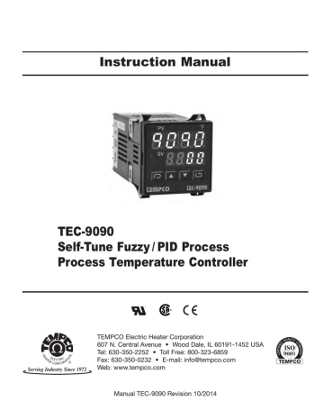 TEMPCO TEC-9090 Self-Tune Fuzzy / PID Process Temperature Controller Instruction Manual | Manualzz