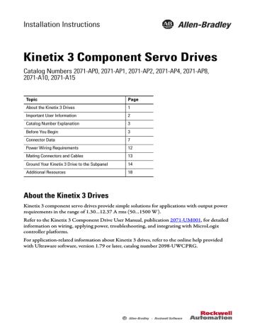 Kinetix 3 Component Servo Drives | Manualzz