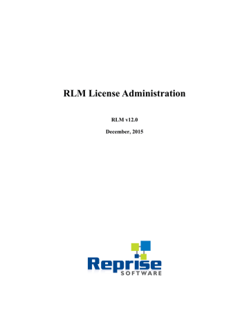RLM license administration User Manual | Manualzz