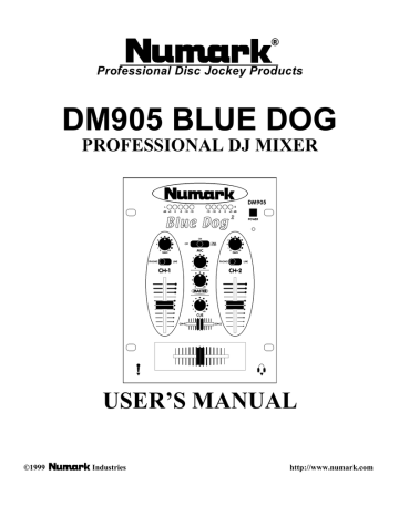 Numark BLUE DOG DM905 User`s manual | Manualzz