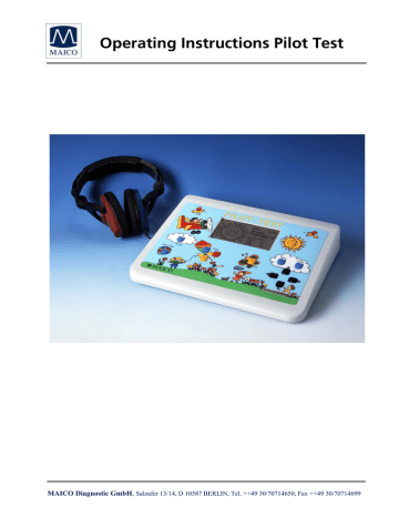MAICO Pilot Hearing Test Operating Instructions | Manualzz