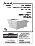 AAON RM Series Rooftop Units Users Information Manual | Manualzz