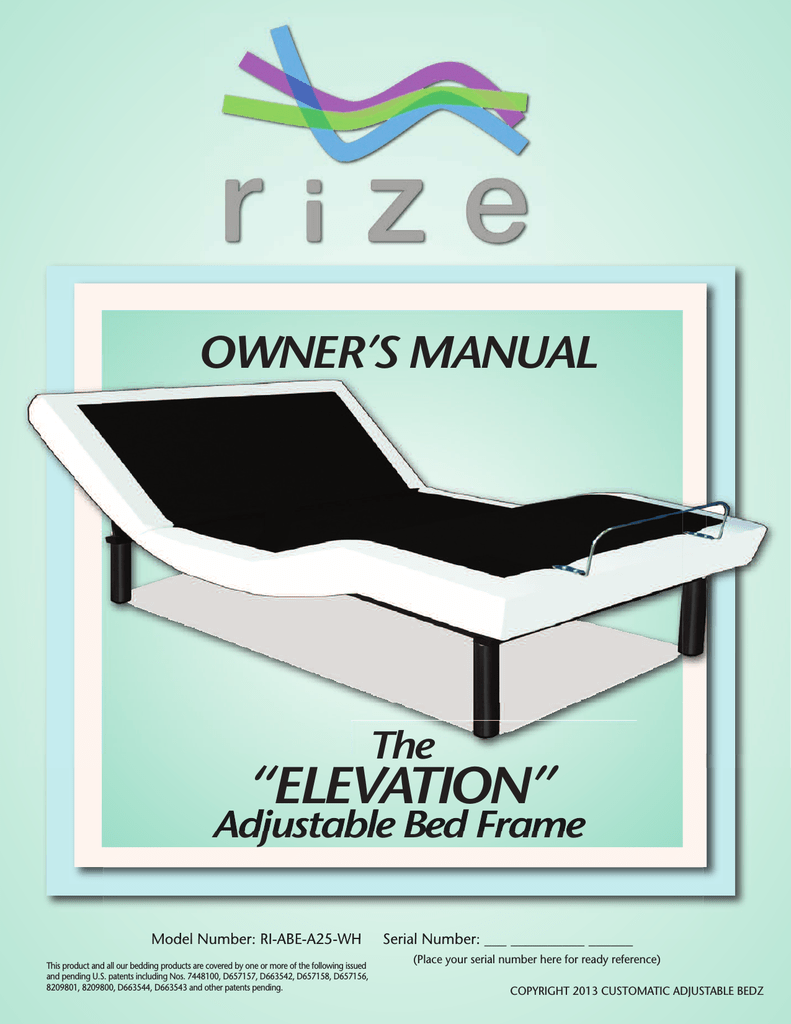 Customatic Rize ELEVATION RI-ABE-A25-WH Owner's Manual | Manualzz