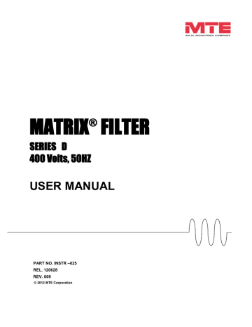 Filter Series D Matrix User Manual | Manualzz