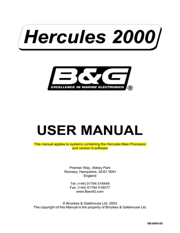 B&G Hercules 2000 User Manual | Manualzz