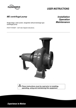 Flowserve ME - User Instructions, User manual