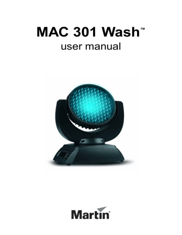 Martin MAC 301 Wash User manual | Manualzz