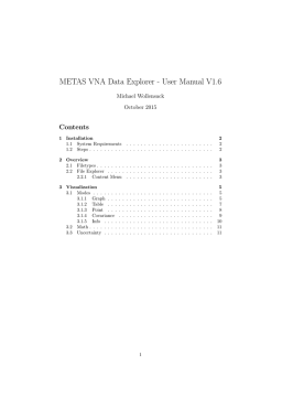 METAS VNA Data Explorer - User manual