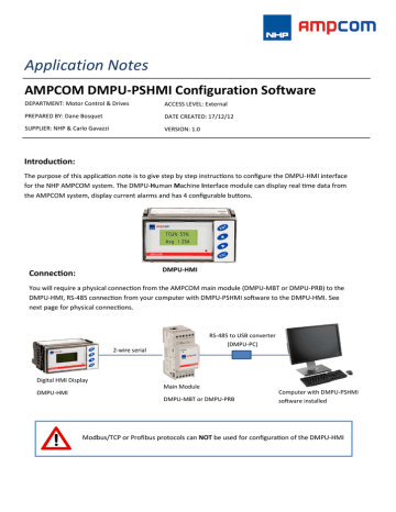 AmpCom DMPU-HMI Display Application Note | Manualzz